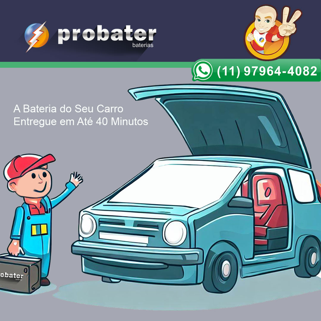 A Bateria do Seu Carro Entregue em Até 40 Minutos